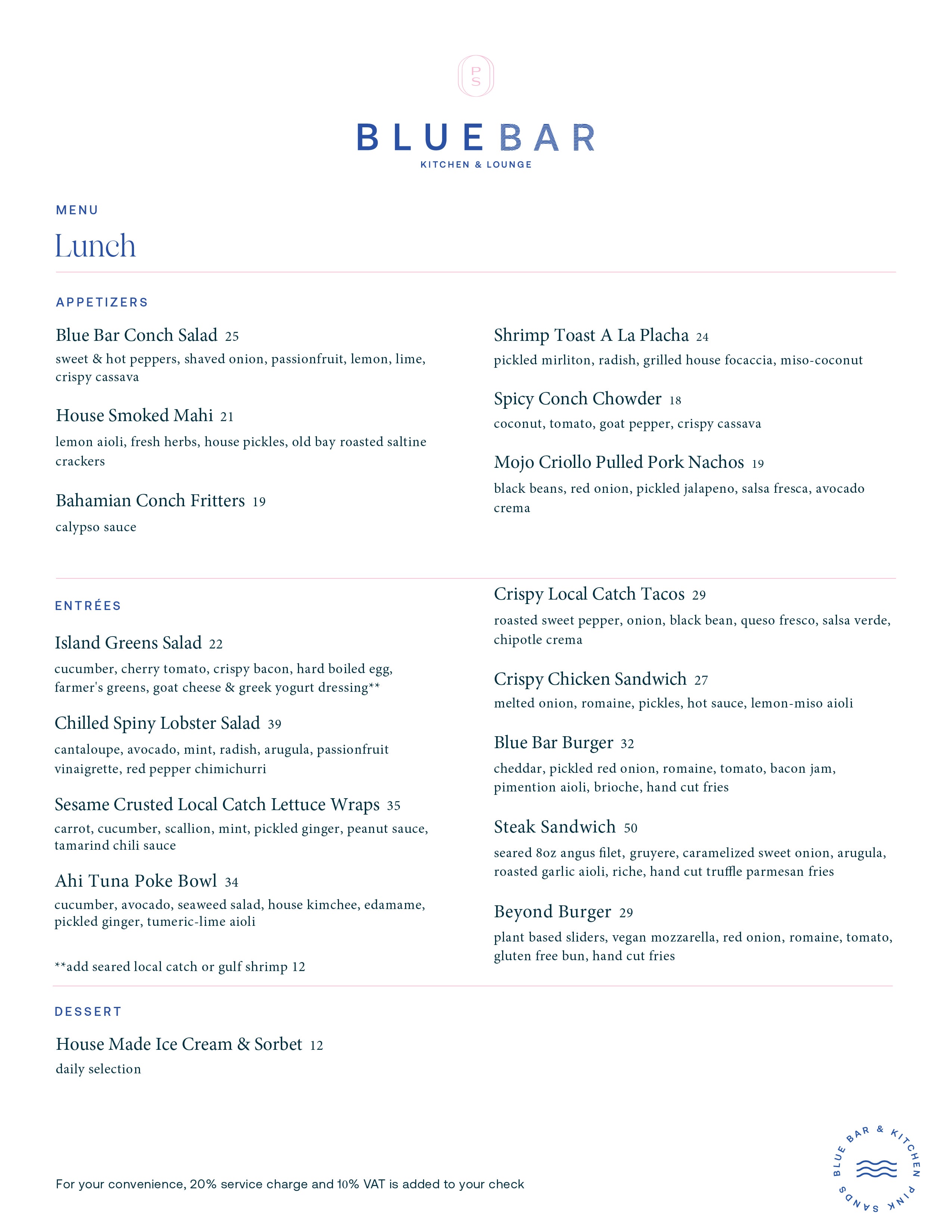 Chef Event Menus - PINK SANDS - HARBOUR ISLAND